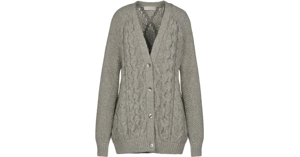 Stefanel Cardigan in Grey (Gray) - Lyst