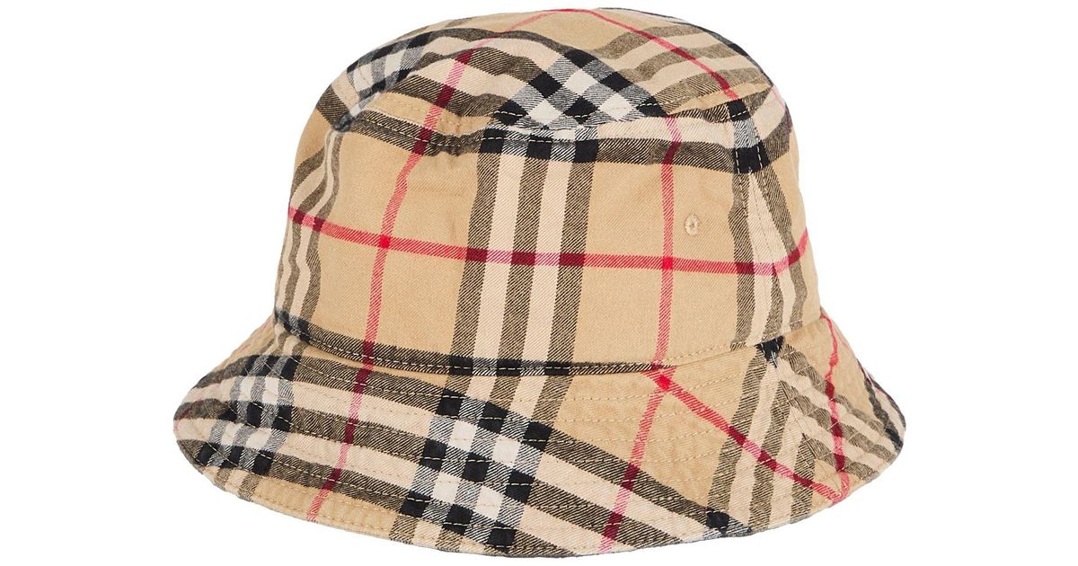 Burberry Hat Cotton in Natural for Men | Lyst UK