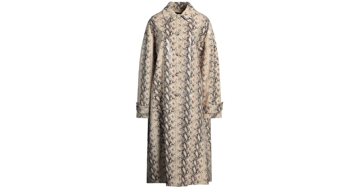 Rochas Overcoat & Trench Coat Lambskin in Natural | Lyst