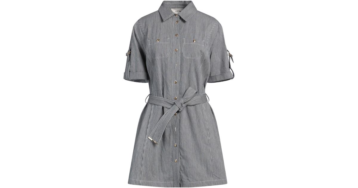 Celine Midnight Mini Dress Cotton in Gray | Lyst