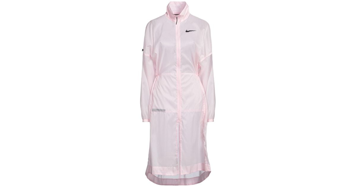 Nike Light Overcoat & Trench Coat Polyester in Pink | Lyst