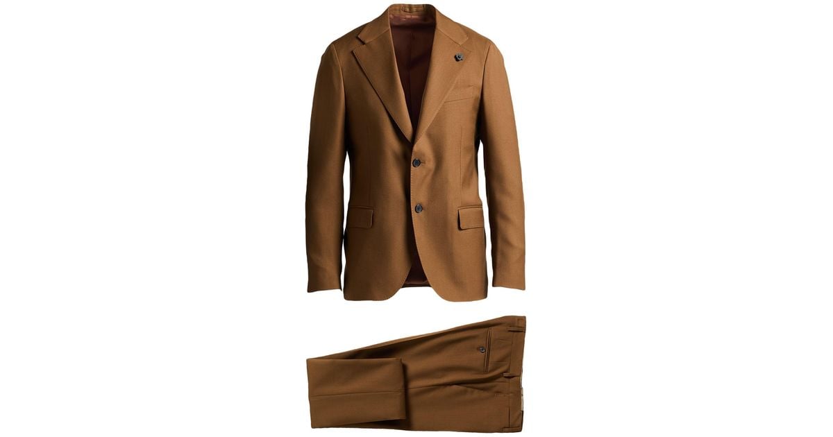 Lardini Suit Wool in Brown for Men | Lyst UK