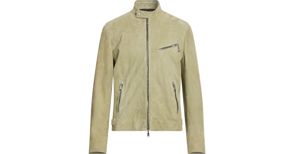 Tagliatore Jacket Leather in Green for Men | Lyst UK