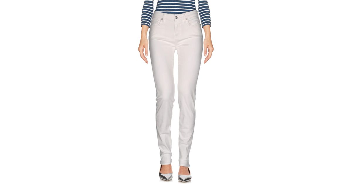 SELECTED Denim Trousers in White - Lyst