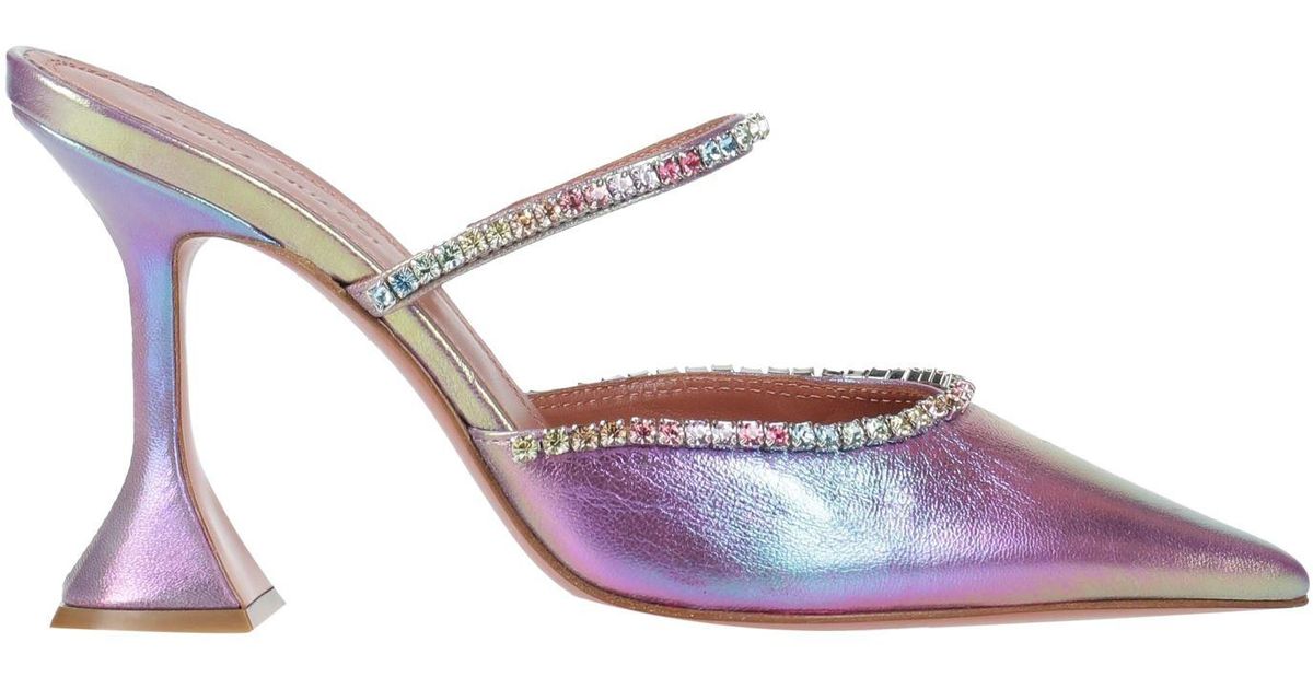 AMINA MUADDI Light Mules & Clogs Leather in Pink | Lyst