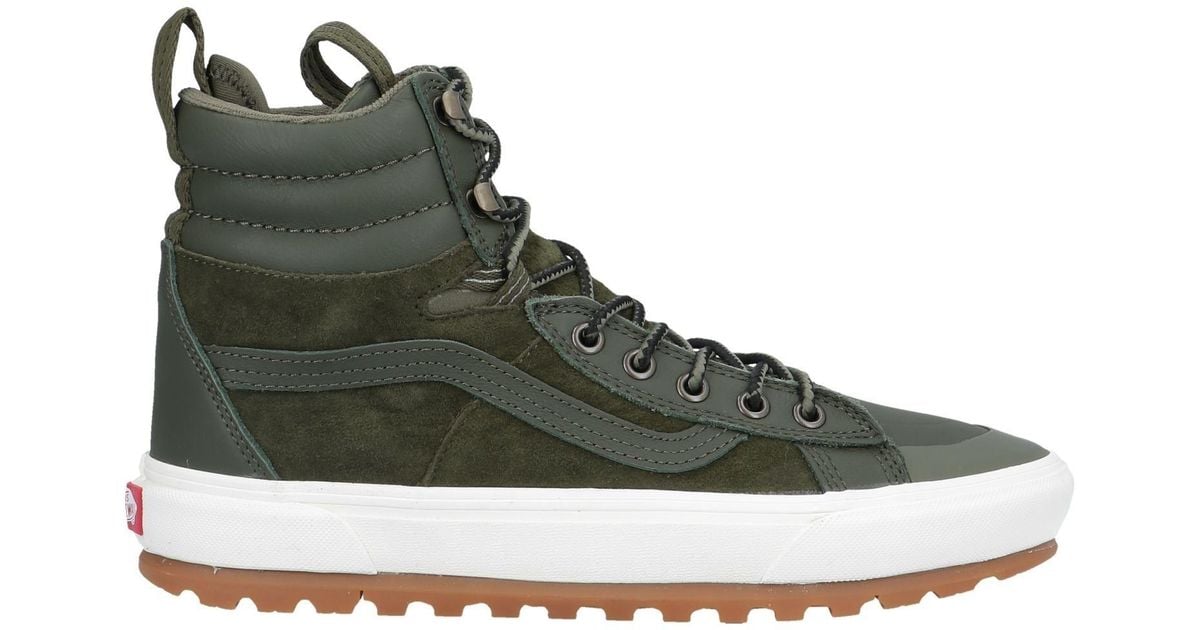 Vans Leather High-tops & Sneakers in Military Green (Green) for Men - Lyst