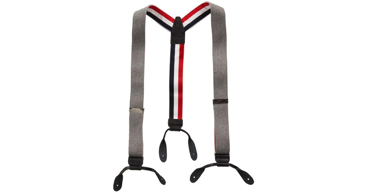 Thom Browne Suspenders Wool, Polyester, Elastane, Polyamide in White ...