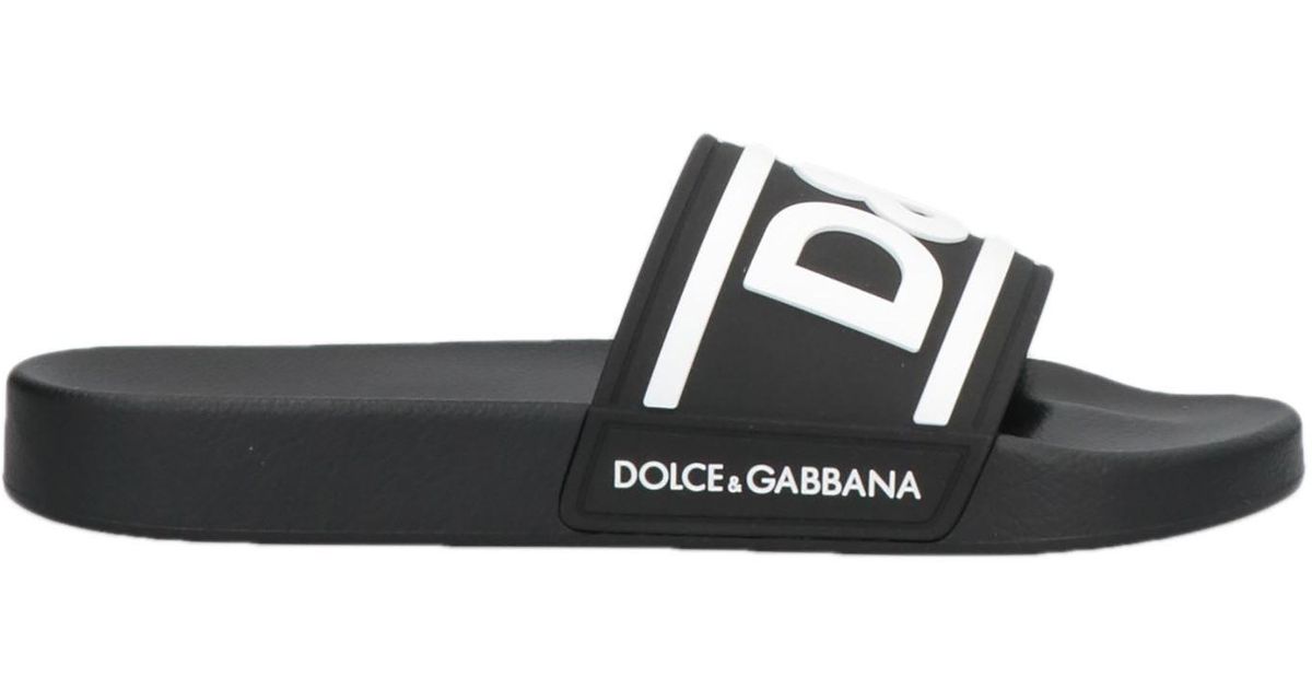 Dolce & Gabbana Dg Logo Pool Slides in Black for Men | Lyst
