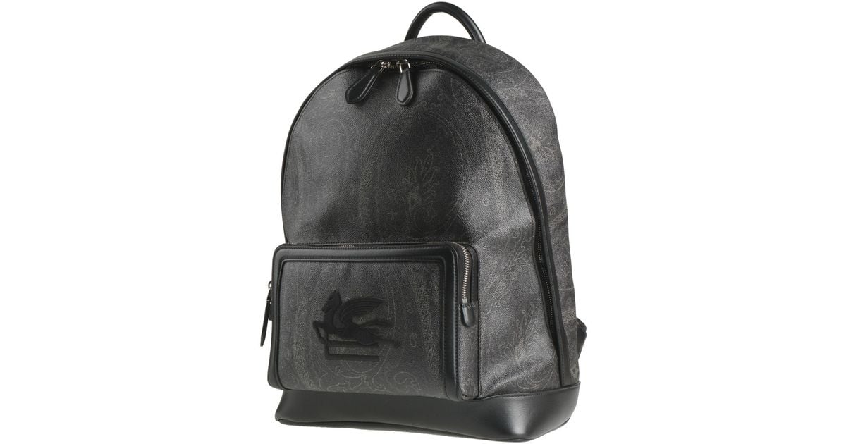 Etro Backpack Leather in Black for Men | Lyst