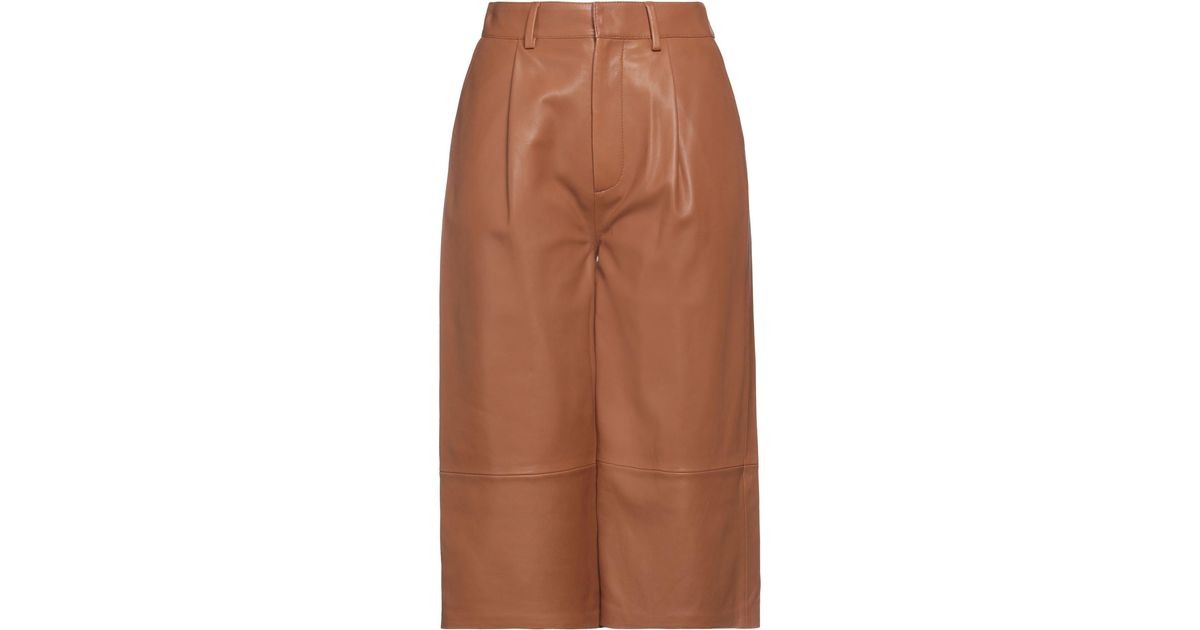 ONE & OTHER Pants Lambskin in Brown | Lyst