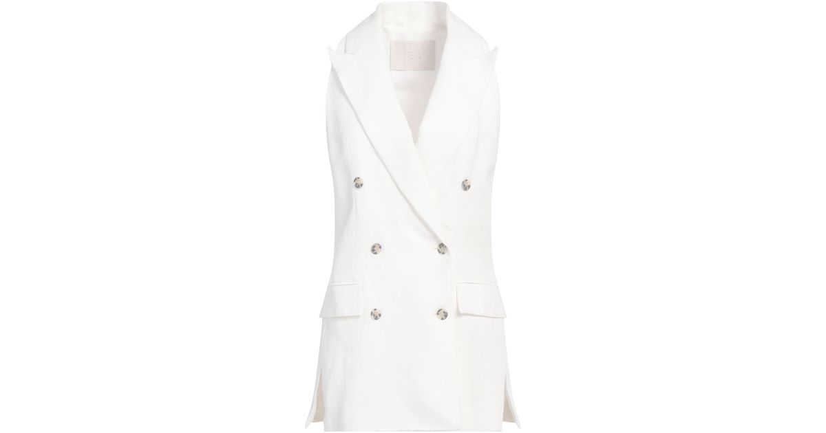 Tela Blazer Viscose, Linen in White | Lyst