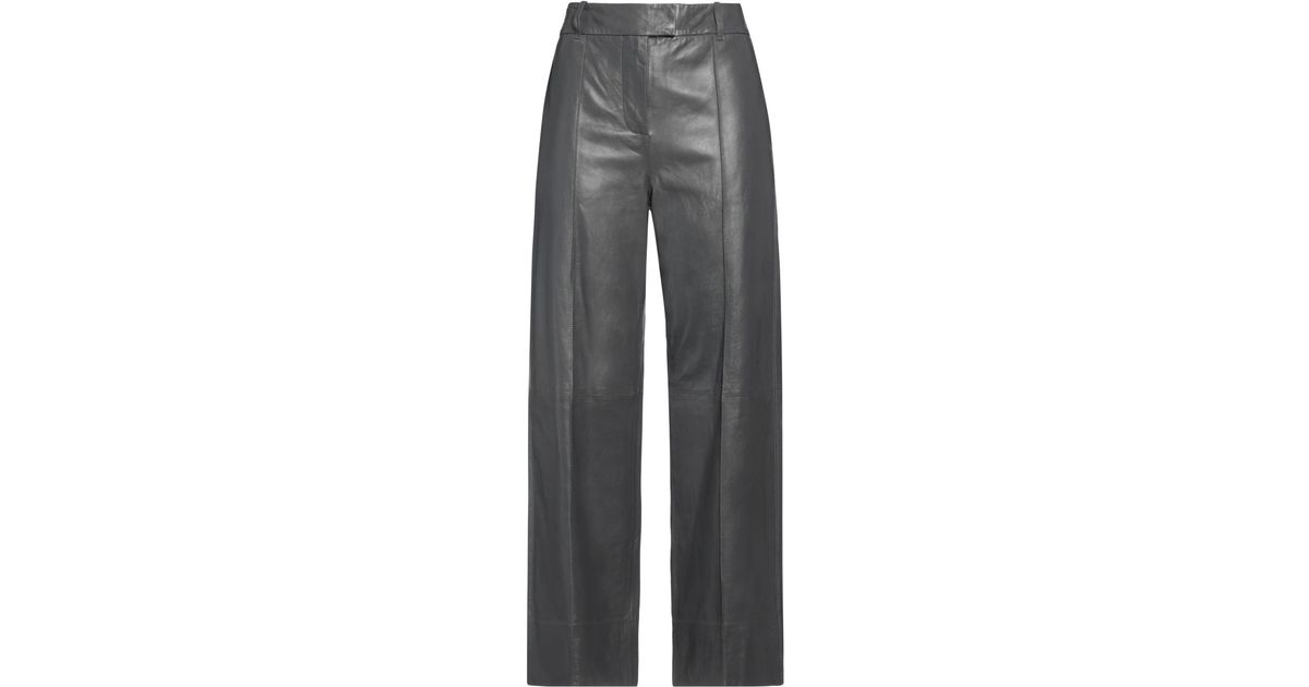 Stand Studio Pants Lambskin in Gray | Lyst