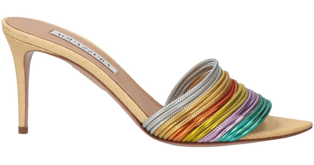 Aquazzura Sand Sandals Textile Fibers in Metallic | Lyst