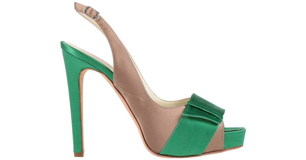 Rupert Sanderson Sandals Textile Fibers in Green | Lyst