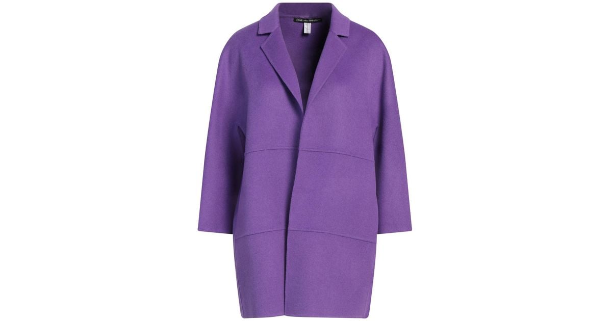 AVOLIO Milano Overcoat & Trench Coat in Purple | Lyst