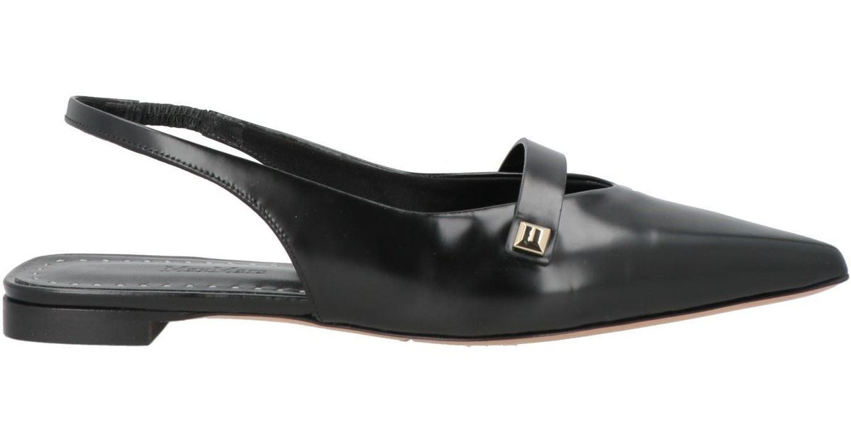 Max Mara Ballet Flats Leather in Black | Lyst