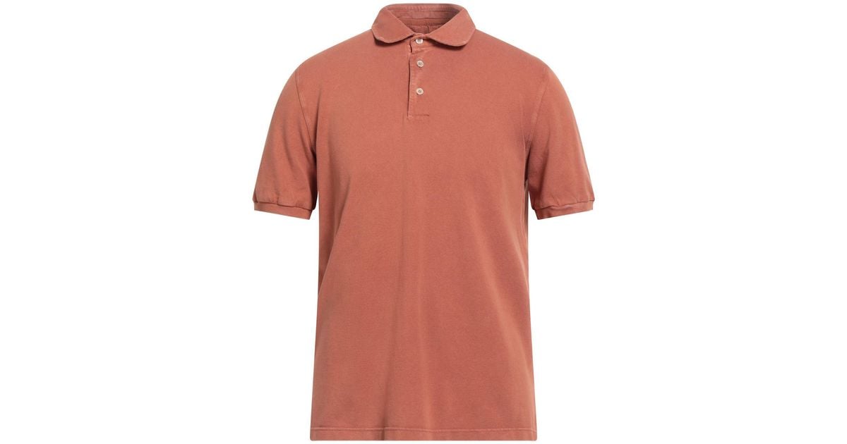 Fedeli Polo Shirt Cotton in Orange for Men | Lyst UK