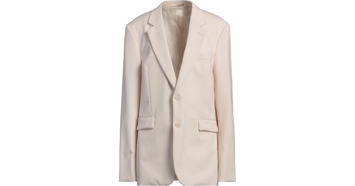 The Row Cream Blazer Wool, Silk, Elastane in Natural for Men | Lyst