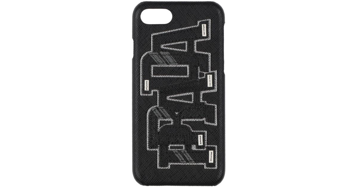 Prada Covers & Cases Leather in Black for Men | Lyst