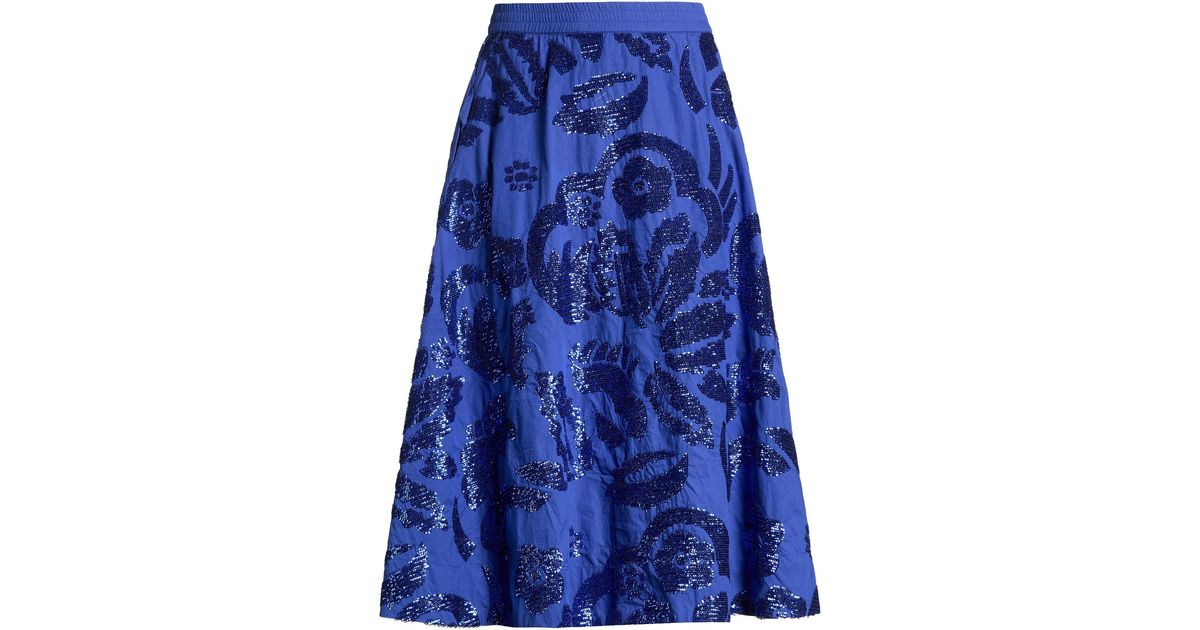 Essentiel Antwerp Midi Skirt Cotton in Blue | Lyst