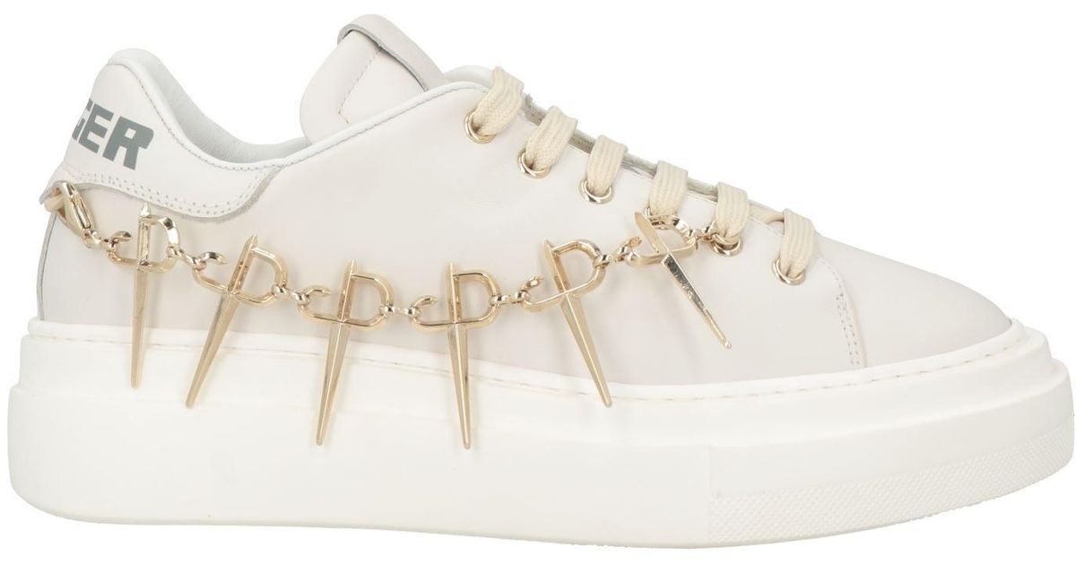 Cesare Paciotti Sneakers Leather in Natural | Lyst