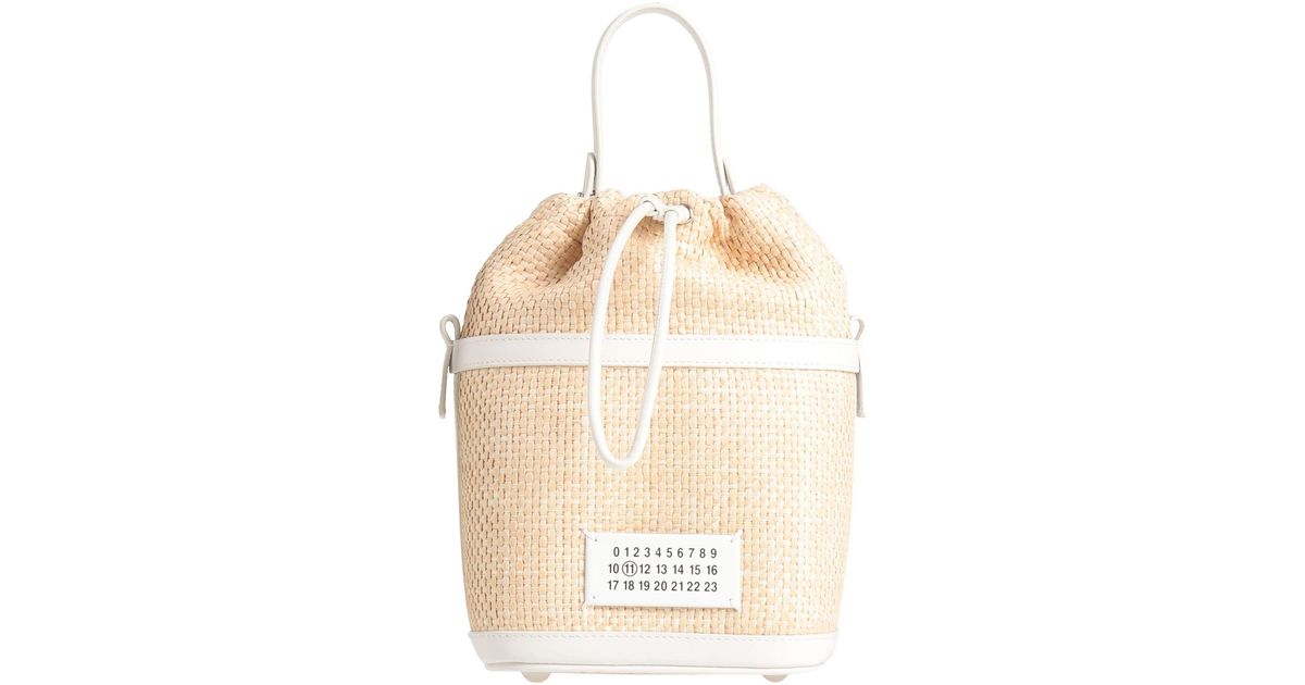 Maison Margiela Sand Handbag Natural Raffia, Leather | Lyst