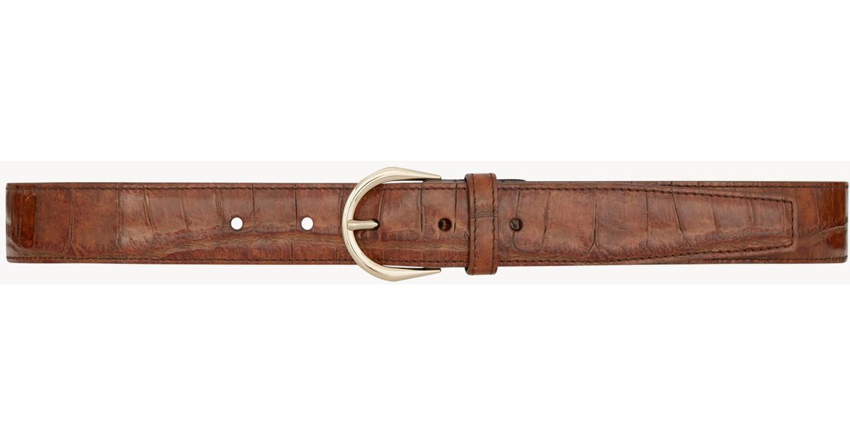 Saint Laurent Saint Laone Sizerent Crescent Moon Belt in Natural | Lyst