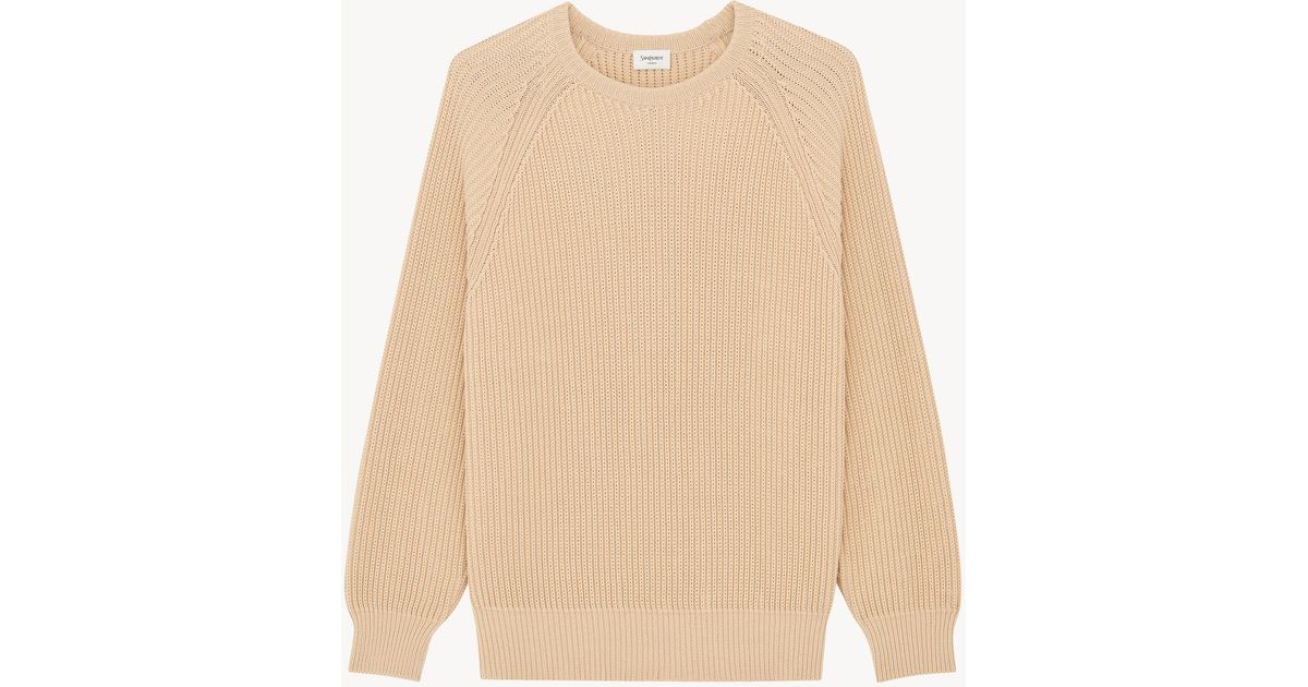 Saint Laurent Sweater in Natural | Lyst UK