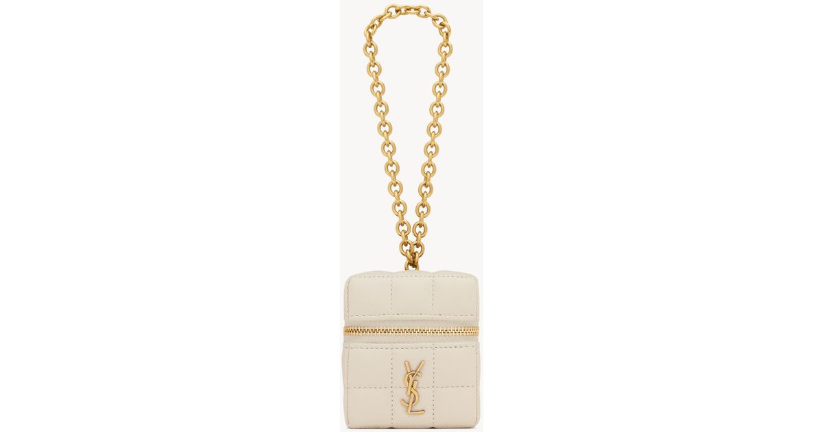 Saint Laurent Cassandre Matelassé Carré Mini Cube in White | Lyst