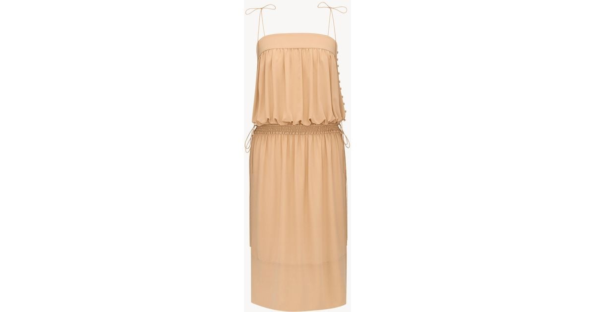 Saint Laurent Balloon Midi Dress in White | Lyst UK