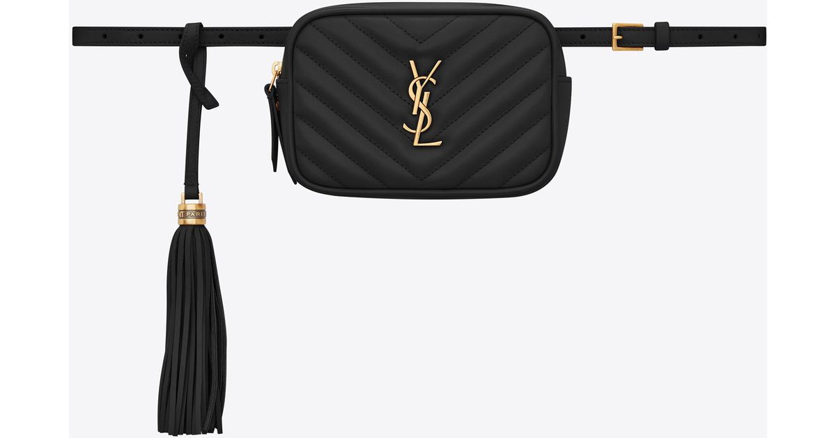 Saint Laurent Sac Ceinture Lou En Cuir Matelassé in Black | Lyst
