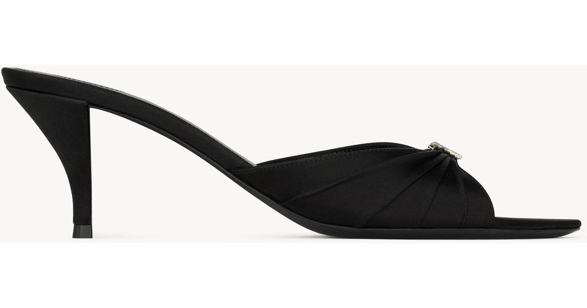 Saint Laurent Jerry Mules in Natural | Lyst UK