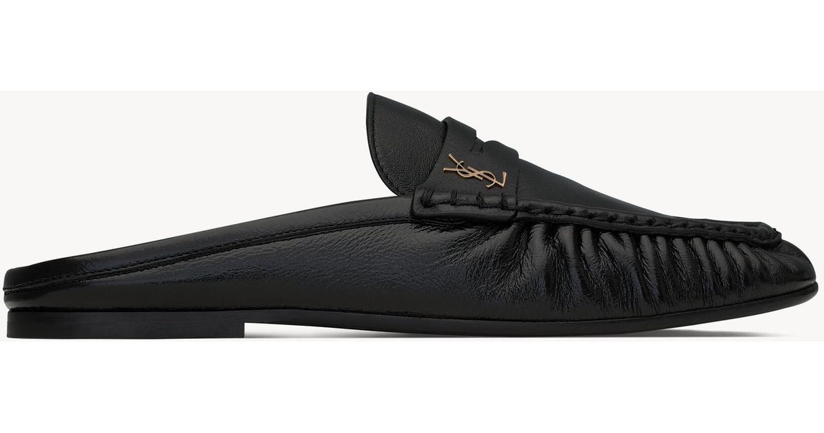 Saint Laurent Le Loafer Mules in Black | Lyst