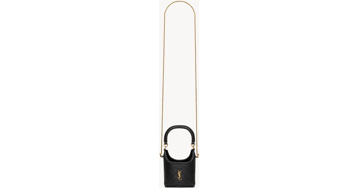 Saint Laurent Gaby Mini Bucket in White | Lyst