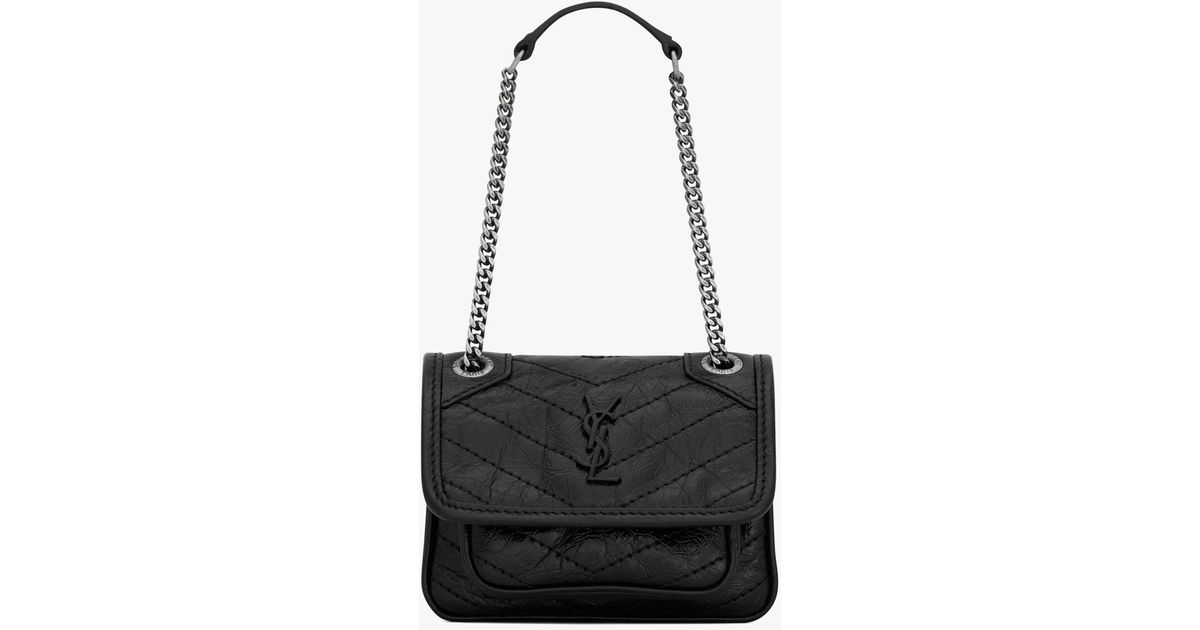 Saint Laurent Saint Laone Sizerent Niki Micro Bag in White | Lyst