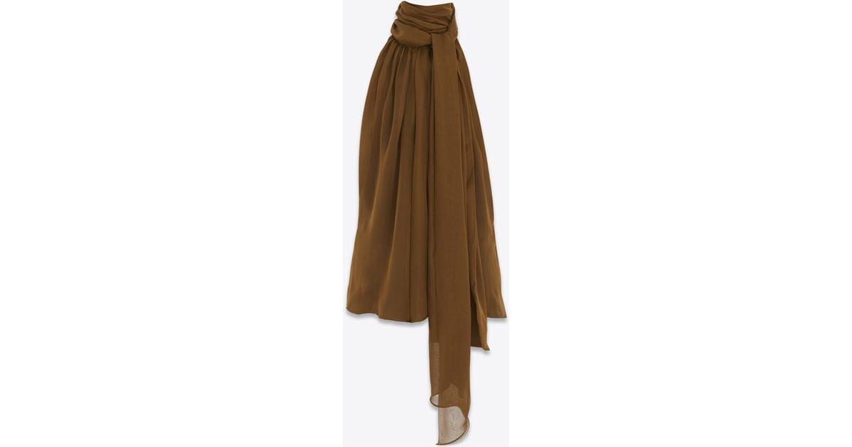 Saint Laurent Backless Halter Top In Silk Muslin in Brown for Men | Lyst