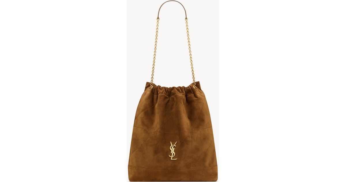 Saint Laurent Large Suede Jamie Pochon Shoulder Bag in Brown | Lyst