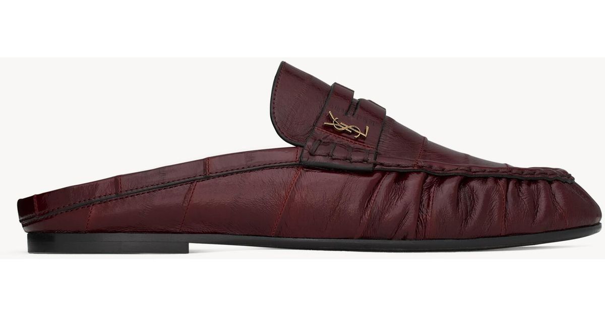 Saint Laurent Le Loafer Mules in Purple | Lyst