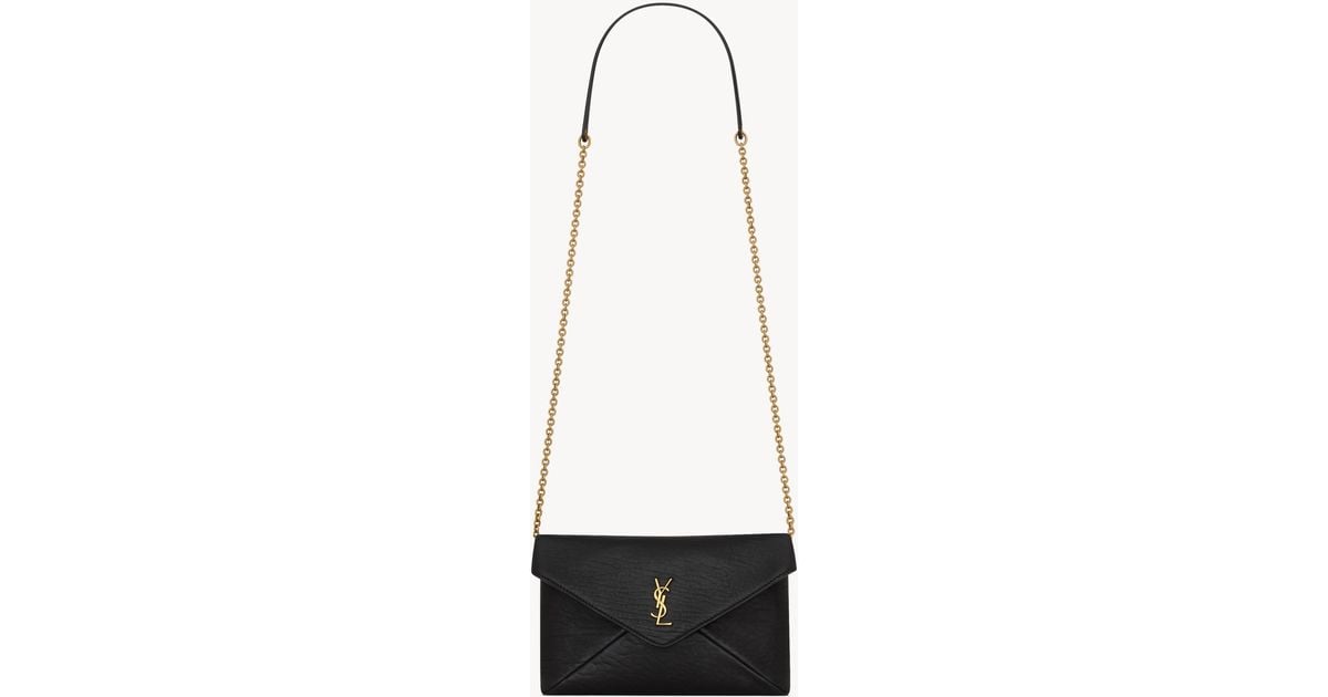 Saint Laurent Cassandre Chain Pouch in White | Lyst