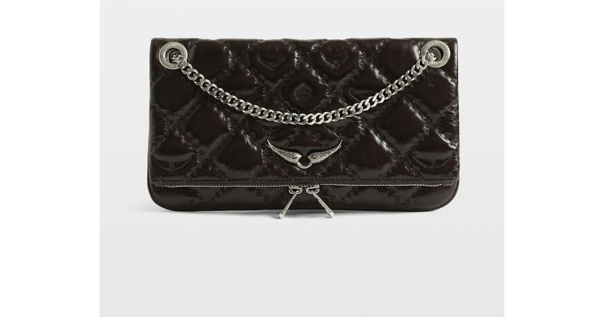 Zadig & Voltaire Rock Ii Vintage Monogram Clutch in Black | Lyst