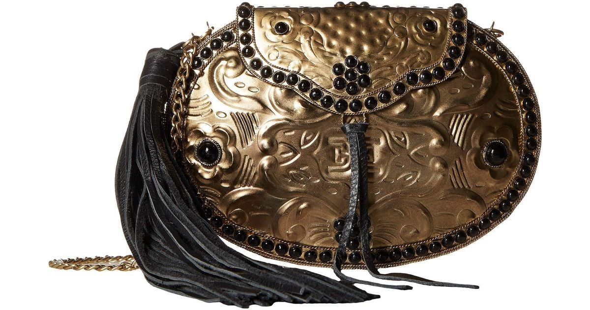 Sam Edelman Rosaleen Metal Box (brass) Clutch Handbags in Black | Lyst