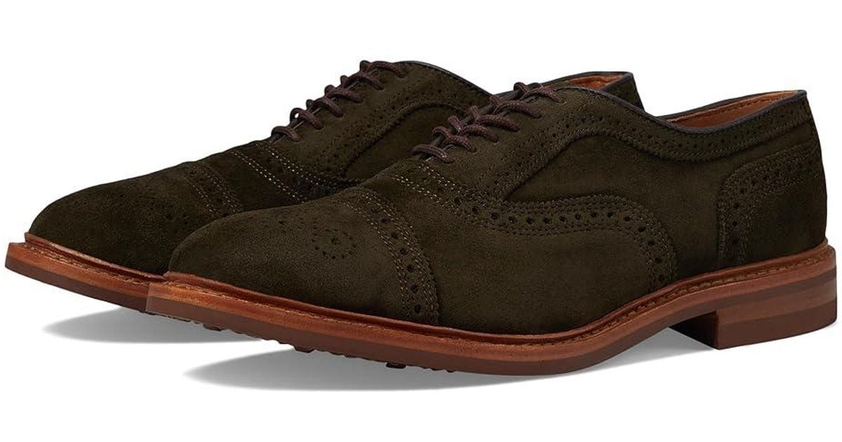 Allen Edmonds Strandmok Cap Toes (Hunting Suede) Lace Up Wing Tip Shoes ...