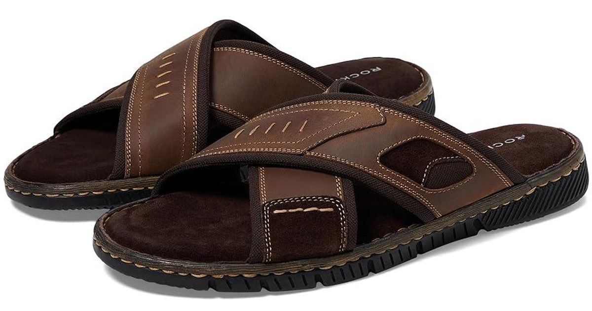 Rockport Jasper X Band (Chestnut Leather) Sandals in Brown for Men | Lyst