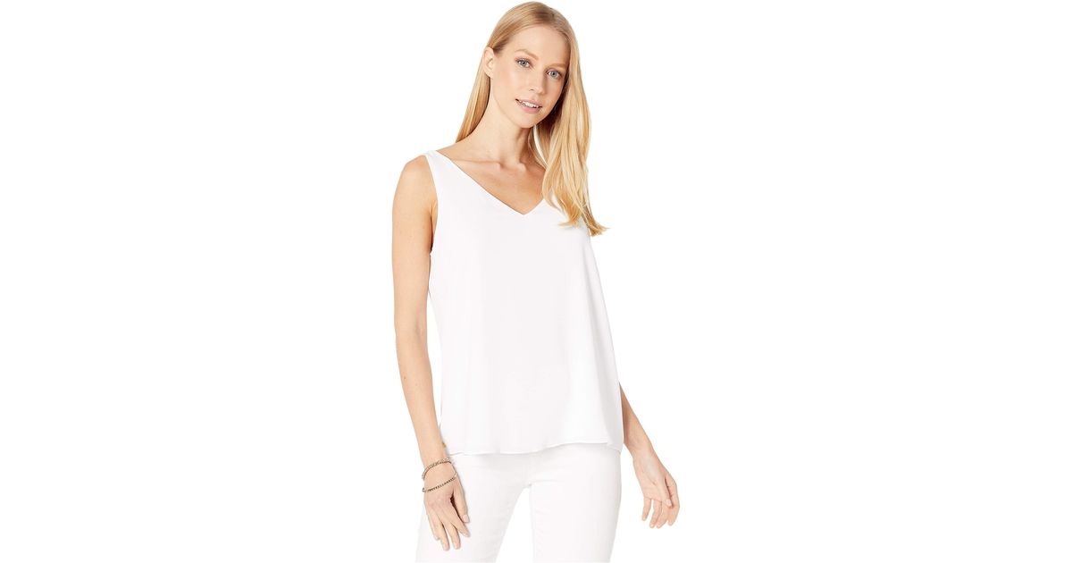 Lilly Pulitzer Synthetic Reversible Florin Sleeveless V Neck In White