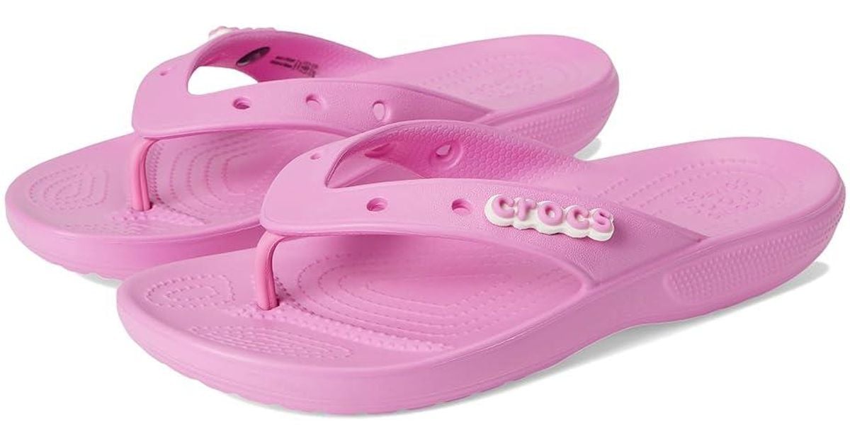 Crocs™ Classic Flip-Flop Slide Shoes 4 in Pink | Lyst