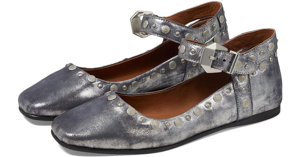 Free People Mystic Mary Jane Flat ( Distress) Shoes in Metallic | Lyst