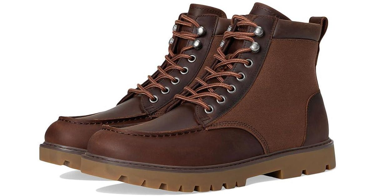 TOMS Lace-Up Waxed Canvas Moc Toe Boots in Brown for Men | Lyst