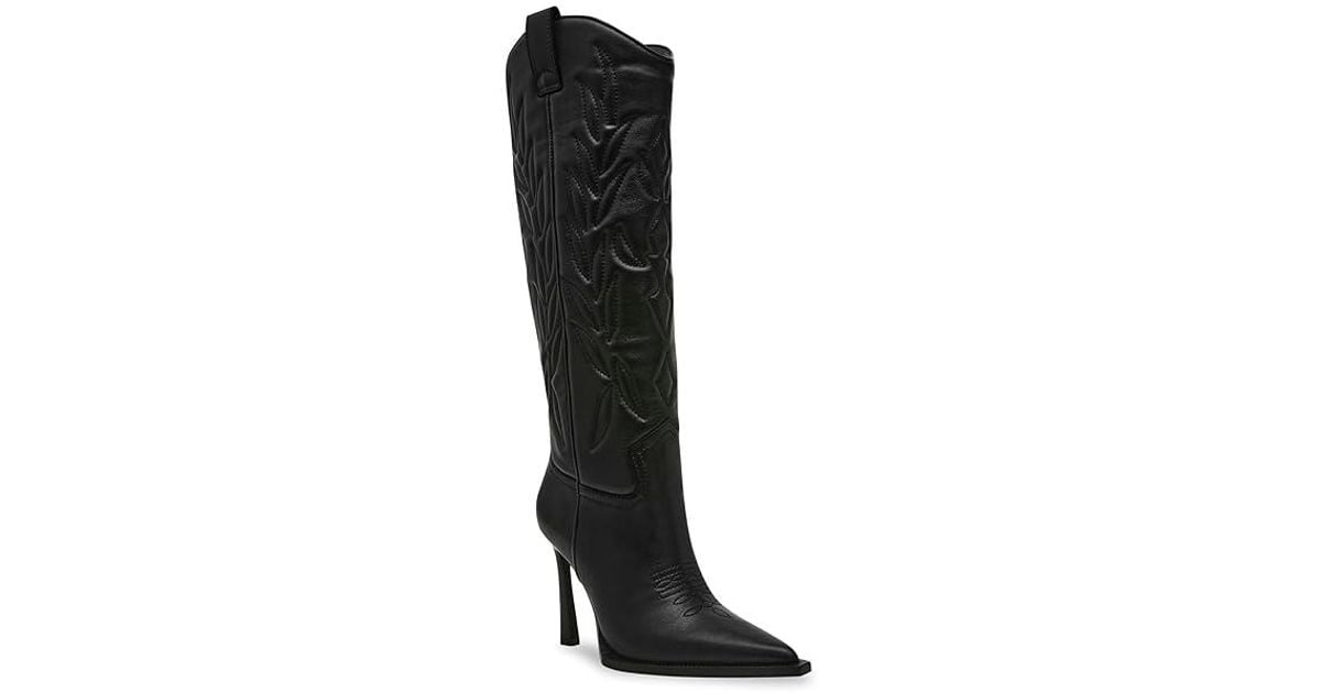 Steve Madden Kinzee ( Leather) Boots in Black | Lyst