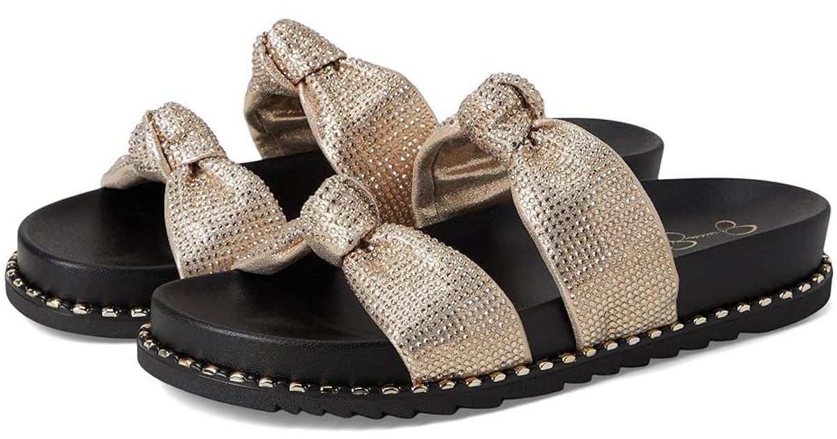 Jessica Simpson Caralyna Studded Knot Sandals Sandals, Manmade in Black ...