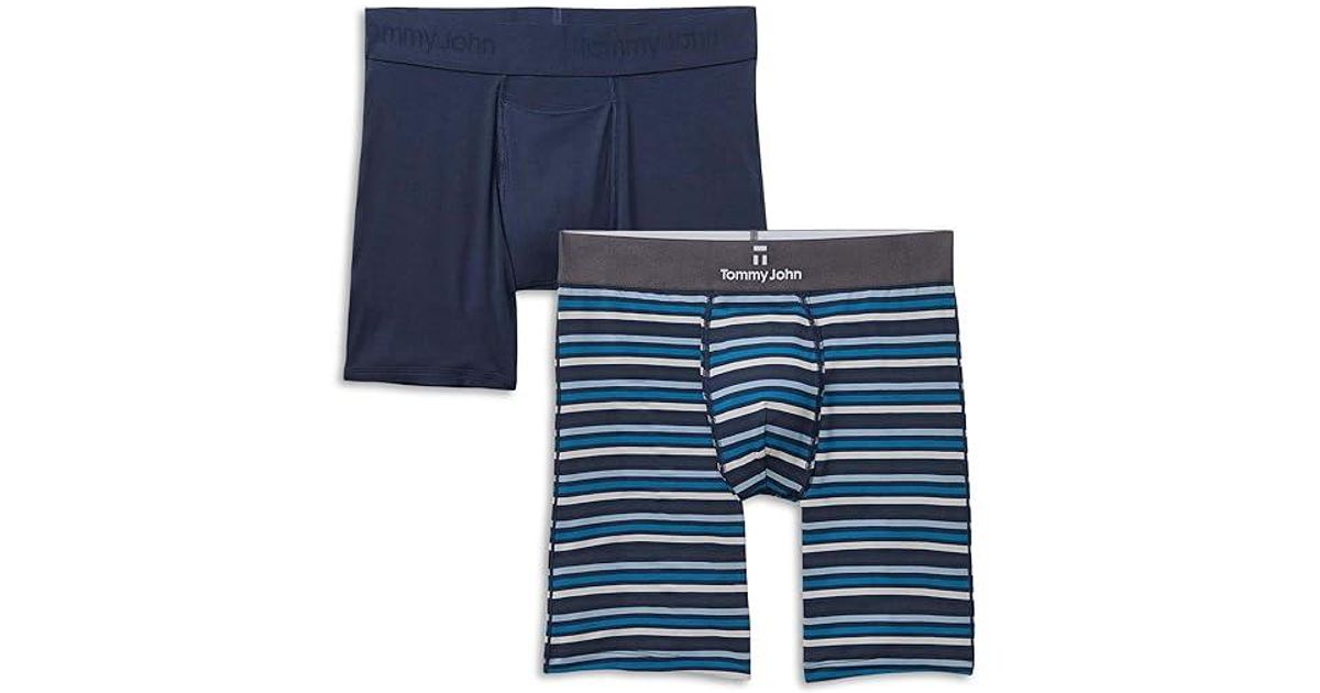 Tommy John 6 Boxer Brief (Dress Blues Globe Stripe/Dress Blues ...